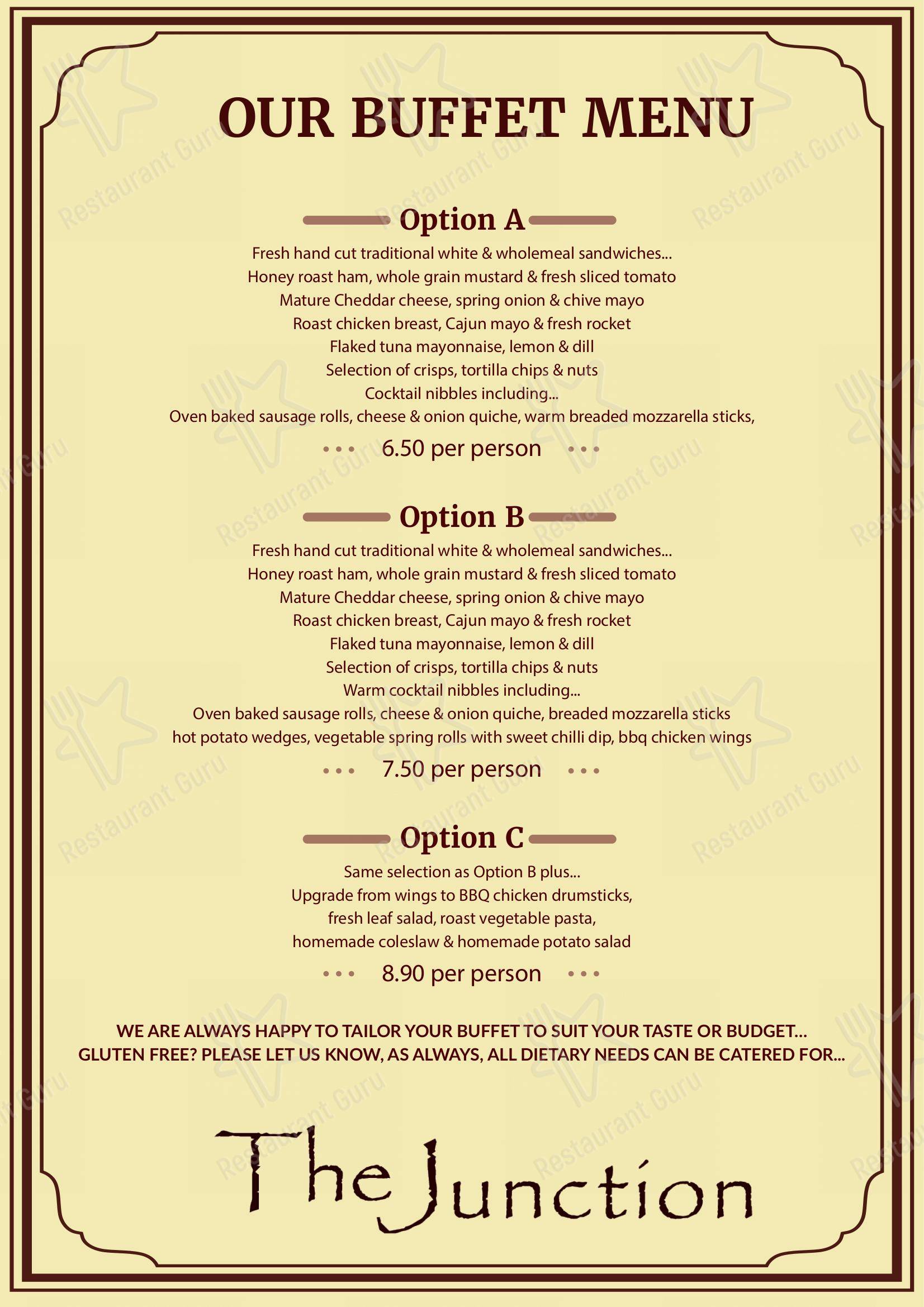 Menu at Junction pub & bar, Sutton-in-Ashfield