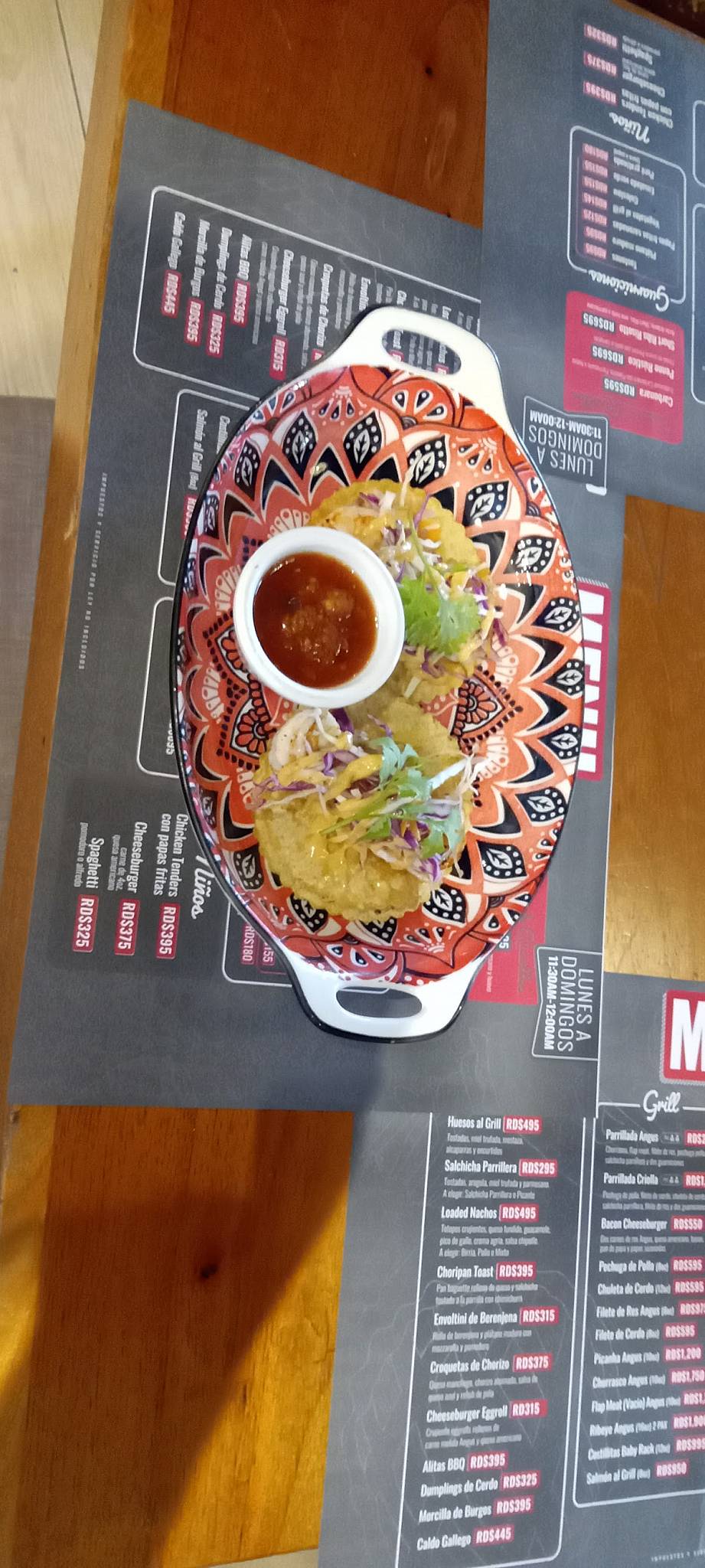 Menu at Just Grill restaurant, Santo Domingo