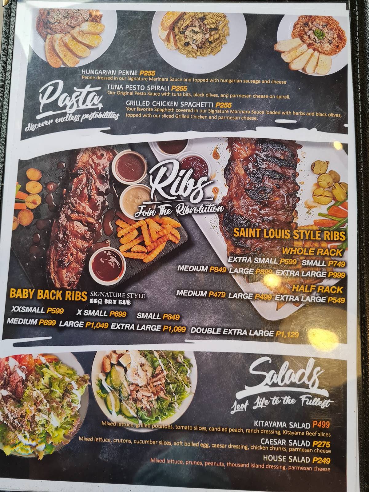 Menu at K Steak Unlimited steakhouse, Davao City, 3JJ2+JXP