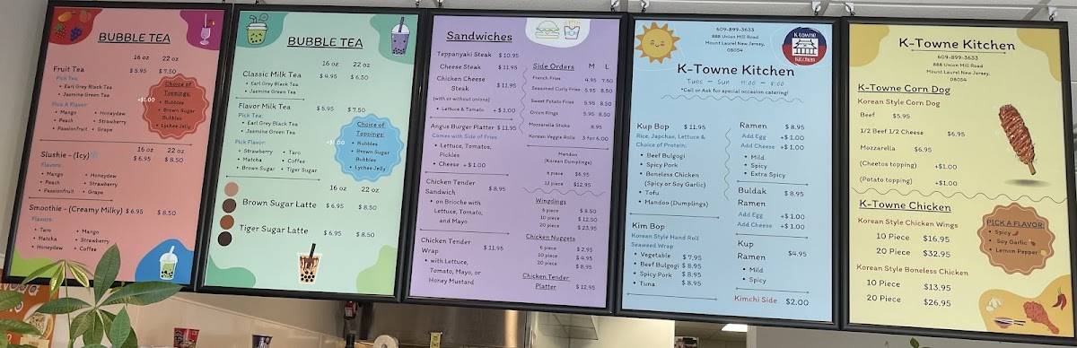 Menu at K-Towne Kitchen restaurant, Mount Laurel