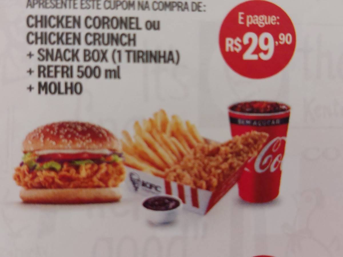 Menu em KFC restaurante, Canoas, Canoas Shopping - Av. Guilherme Schell