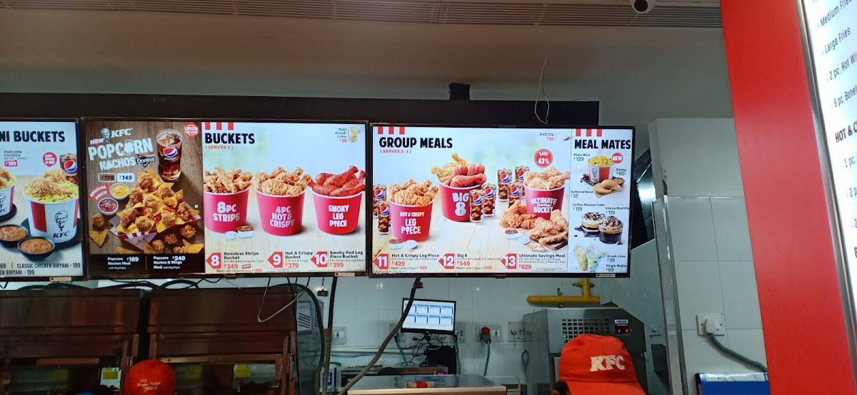 Menu at KFC, Hassan
