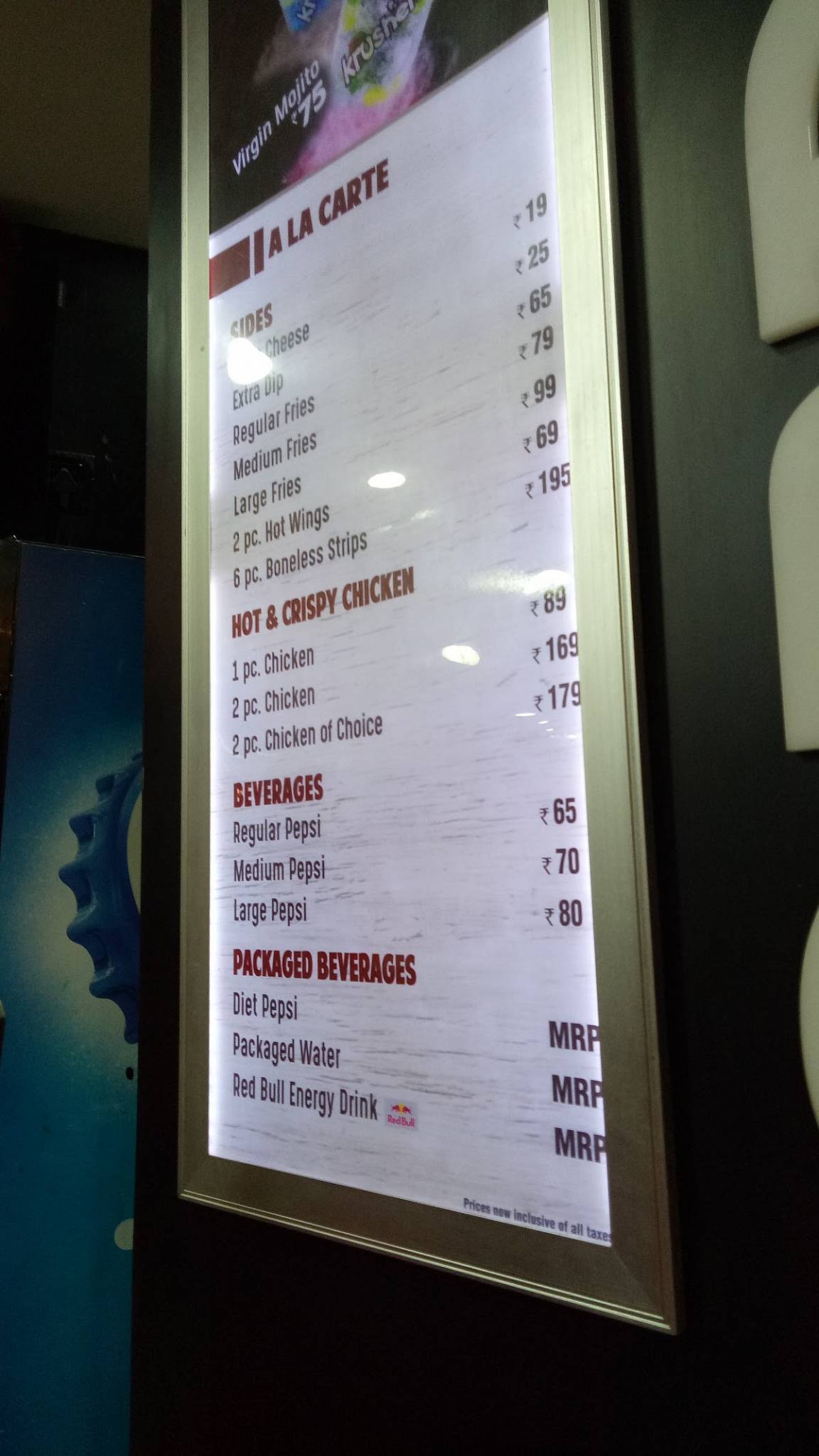 Menu at KFC, Itanagar, Zero Point Tinali