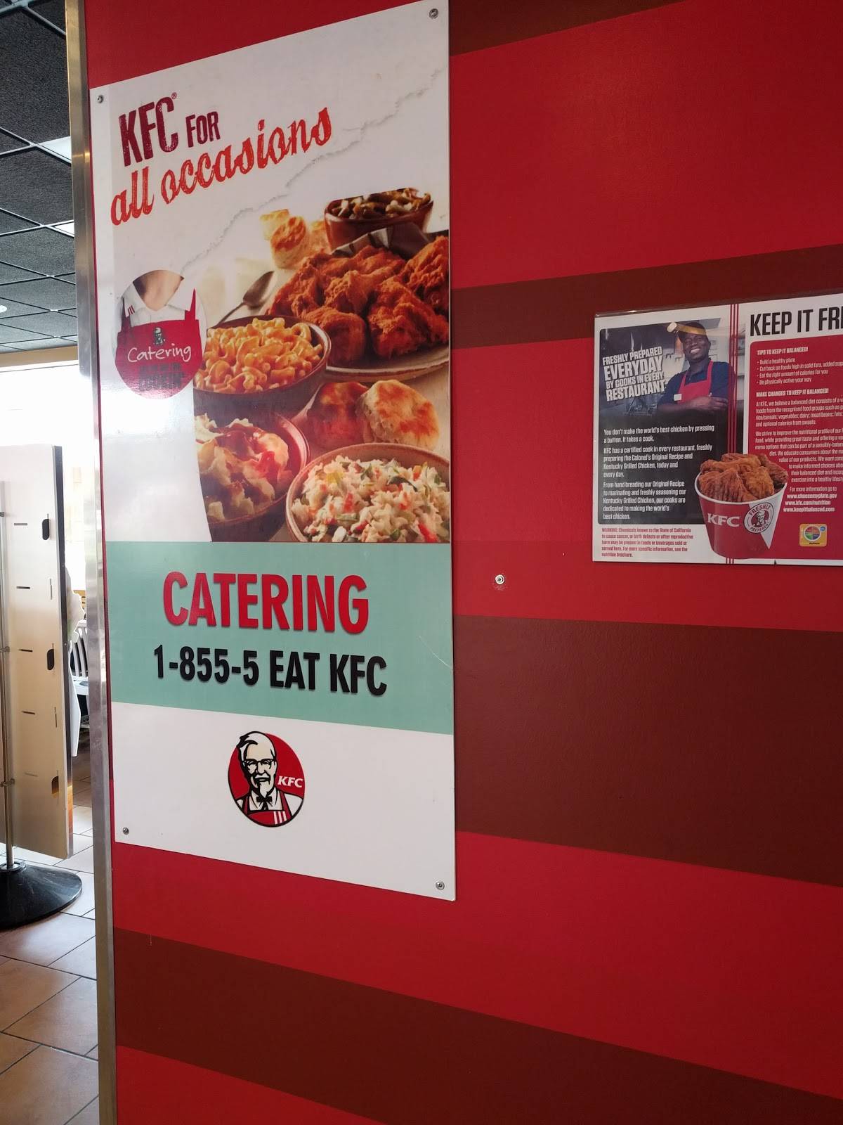 Menu at KFC fast food, Poway, Poway Rd
