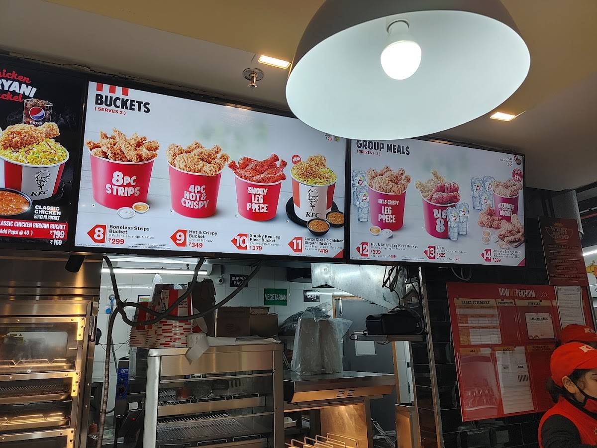 Menu at KFC, Solan