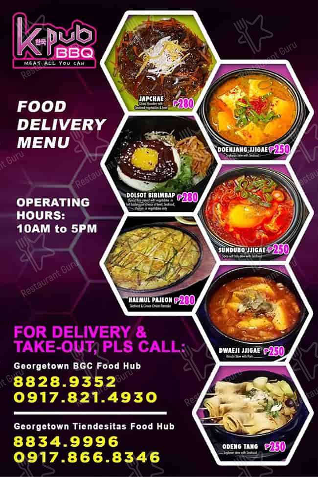 Menu at KKK restaurant, Quezon City, SM North EDSA