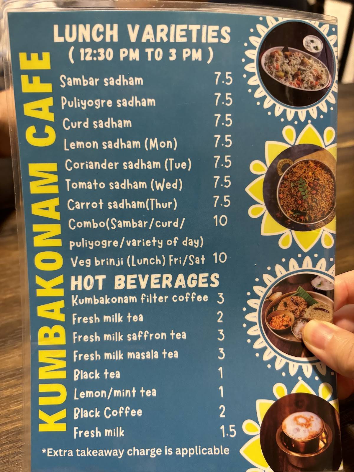 Menu at KUMBAKONAM CAFE - Hamdan Branch, Abu Dhabi