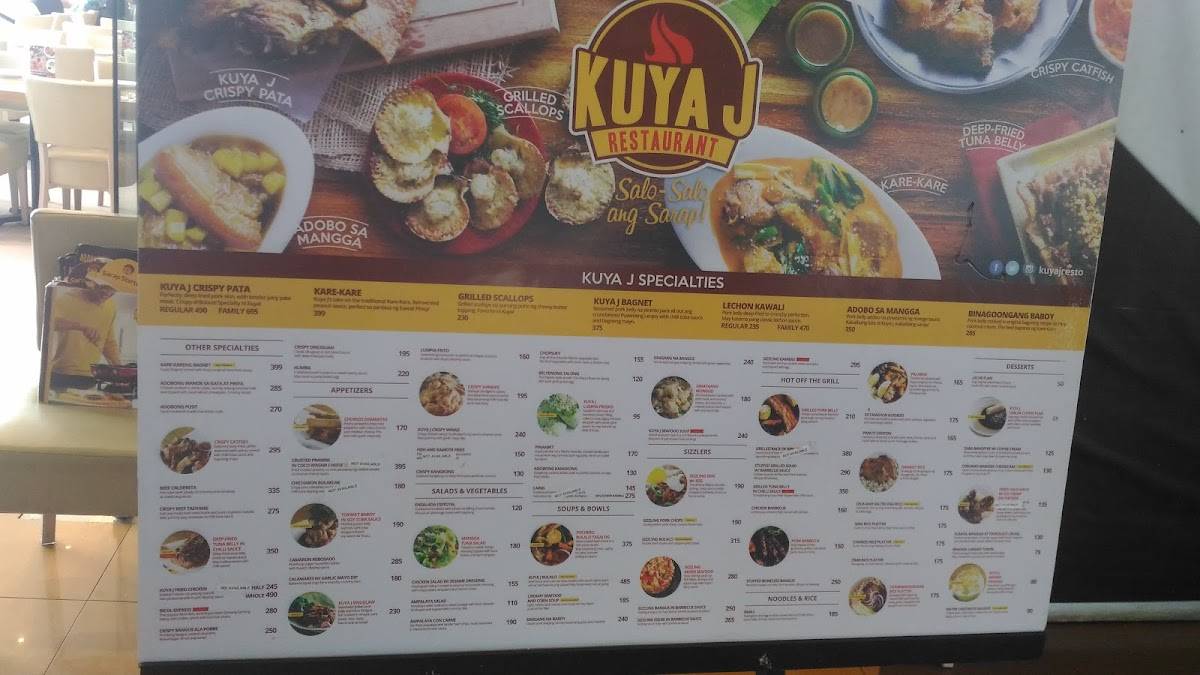 Menu at KUYA J RESTAURANT, San Pablo City, Sm City San Pablo