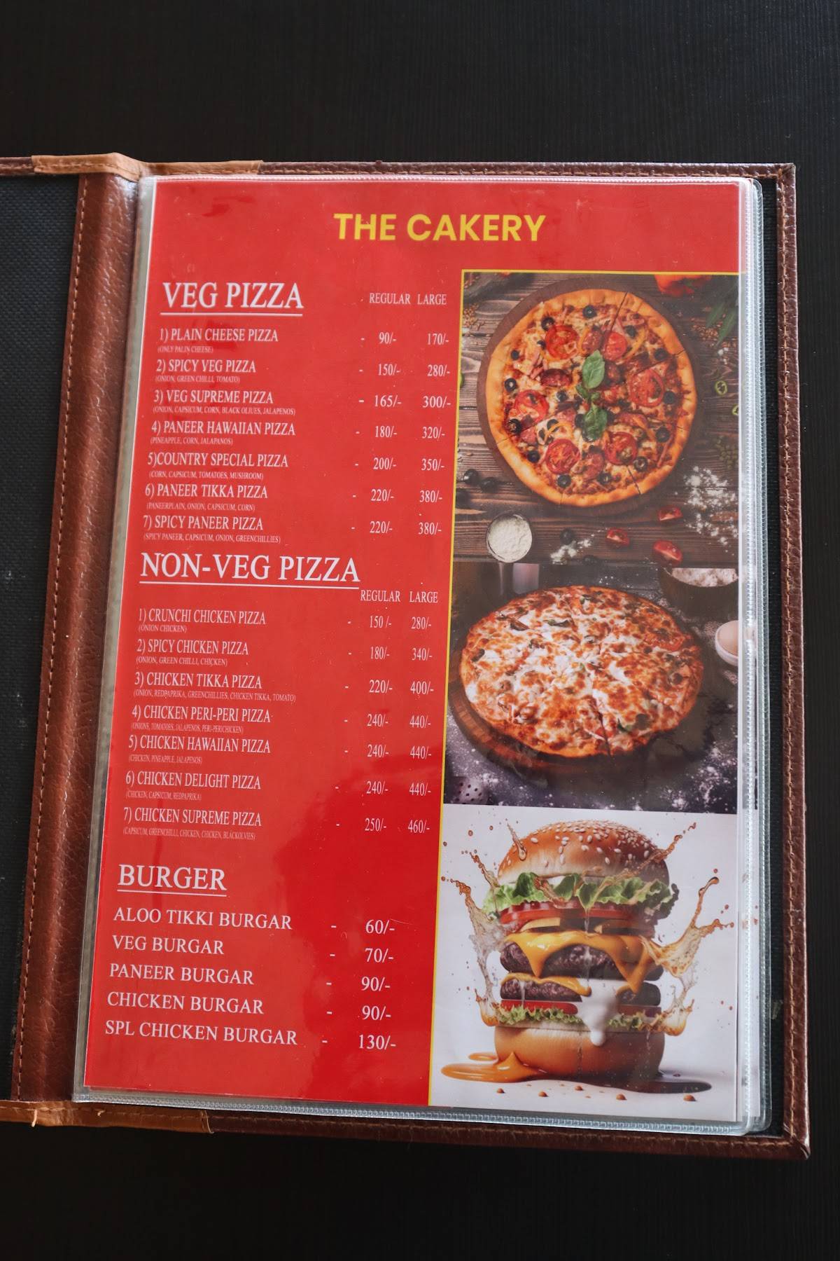 Menu at The Cakery, Kadapa