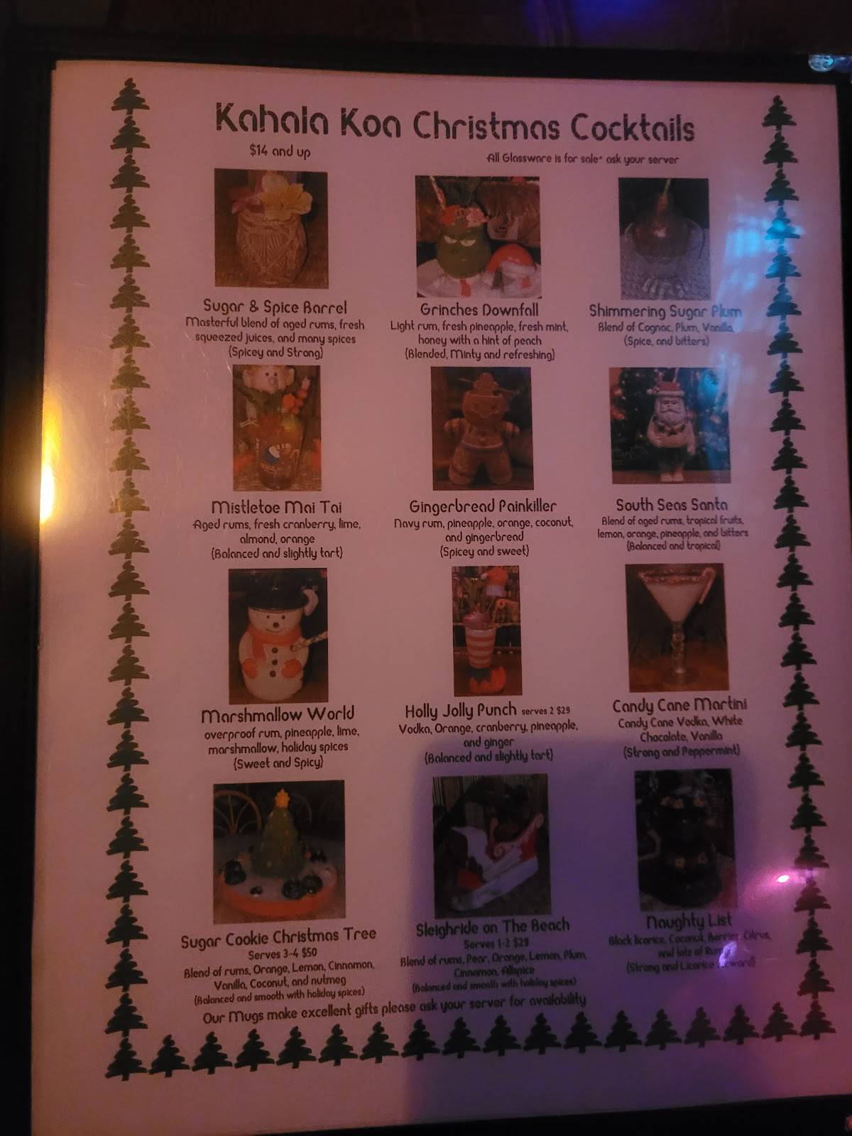 Menu at Kahala Koa Tiki Bar, Arlington Heights