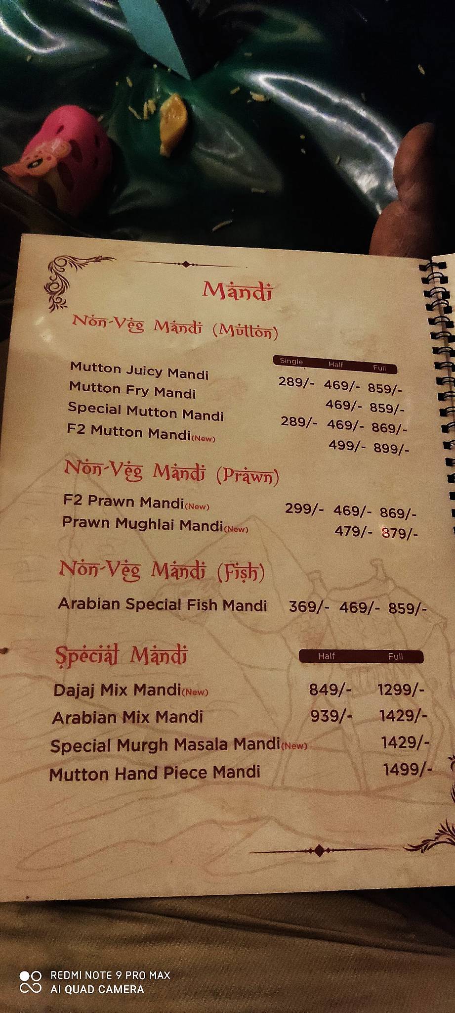 Menu at Barkas Arabian kitchens, Kakinada