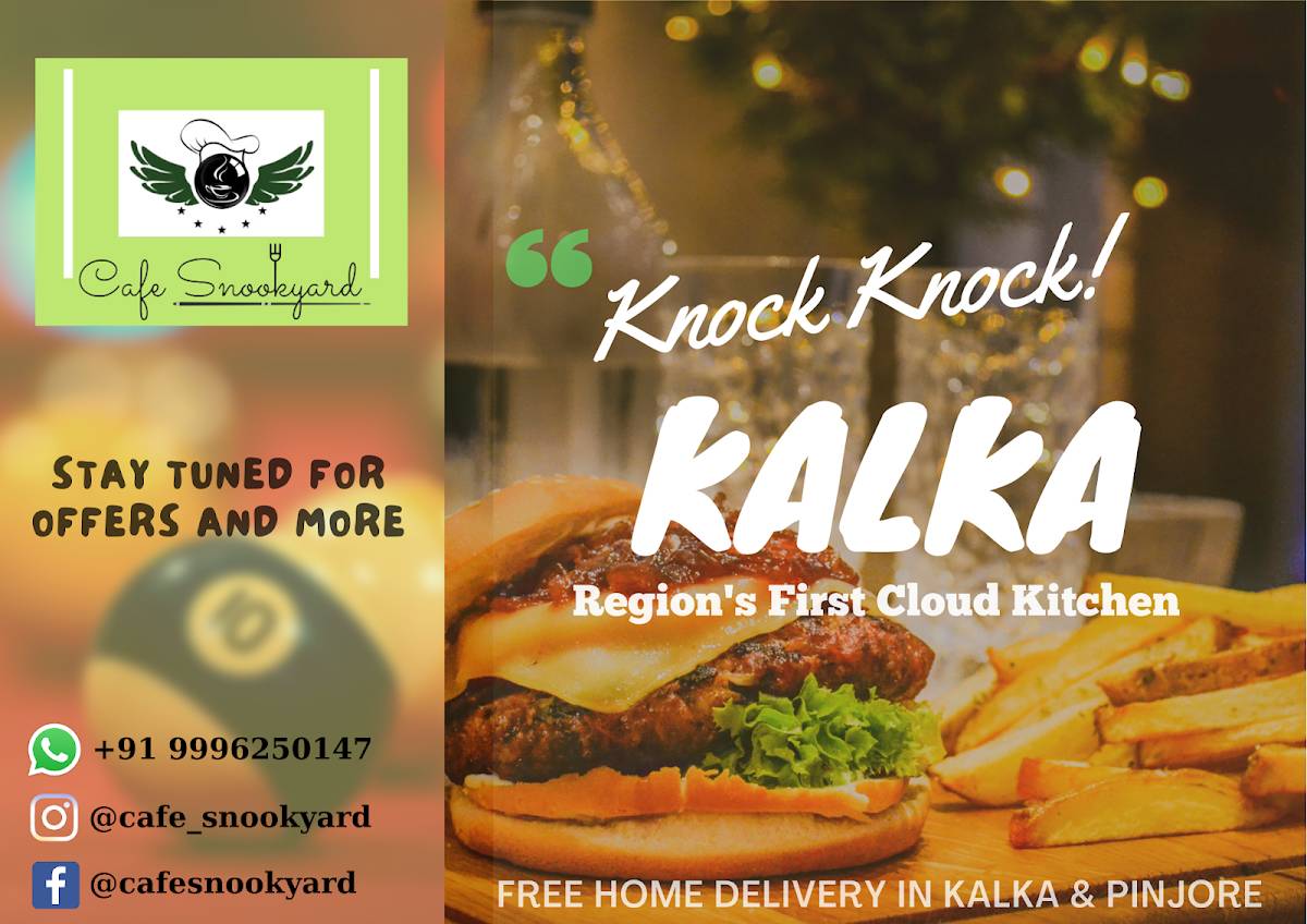 Menu at Cafe Snookyard, Kalka