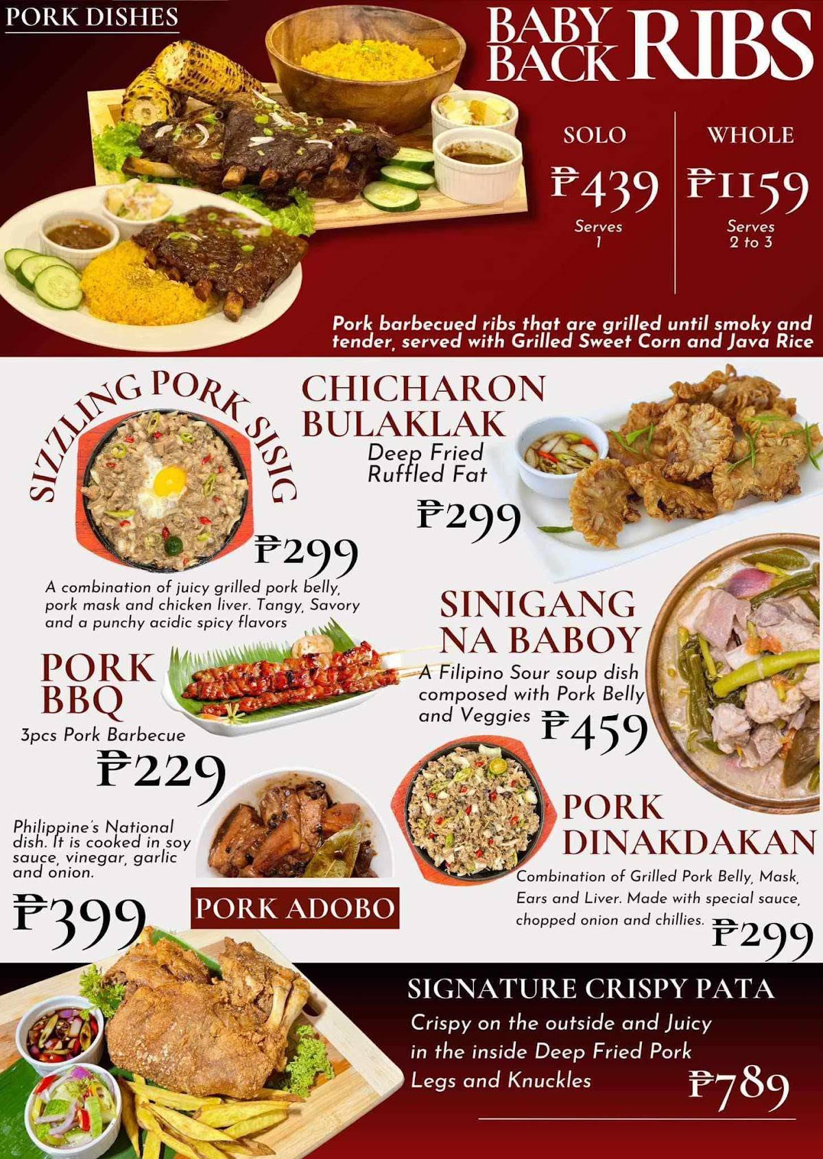 Menu at Kamayan Food Park Main Branch restaurant, Cabanatuan City
