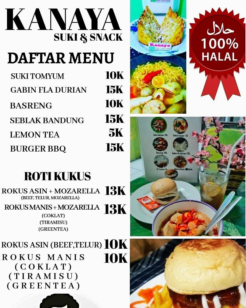 Carta de Kanaya SUKI & Snack, Indonesia