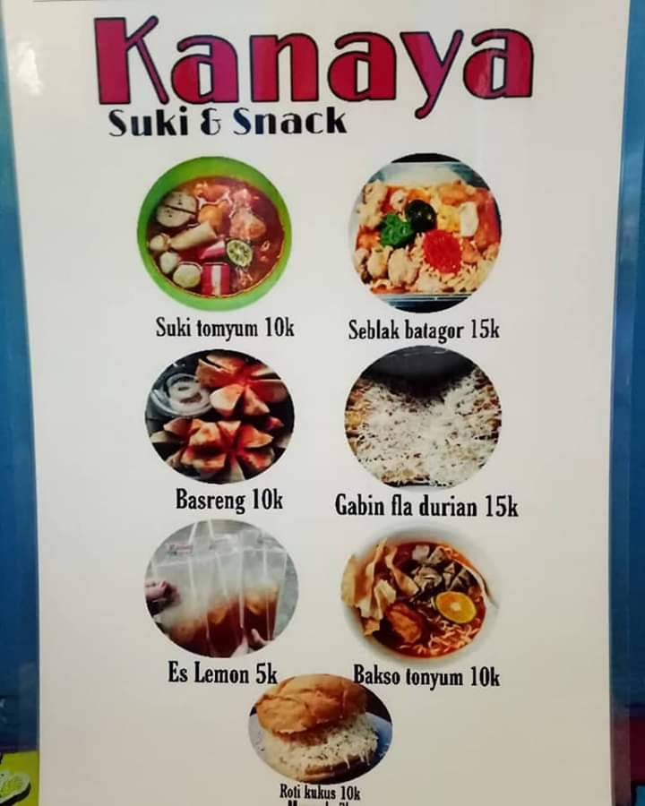 Carta de Kanaya SUKI & Snack, Indonesia