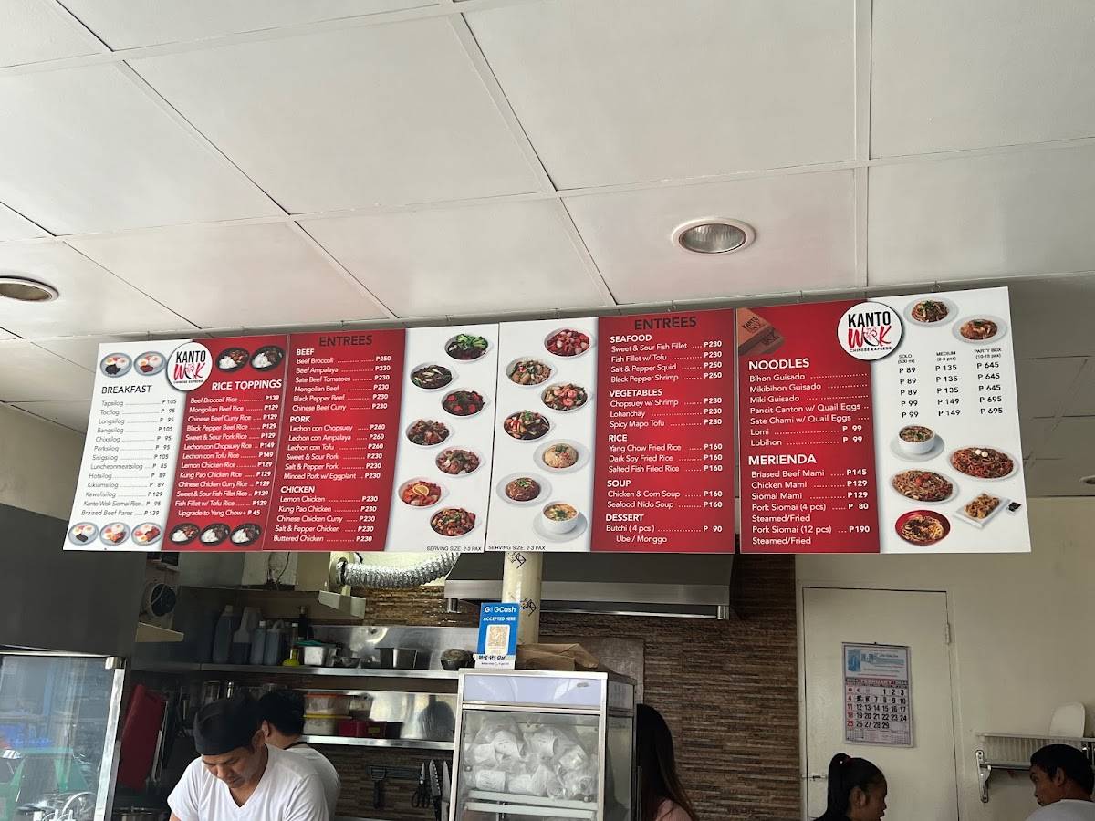 Menu at Kanto Wok Chinese Express Katipunan restaurant, Quezon City