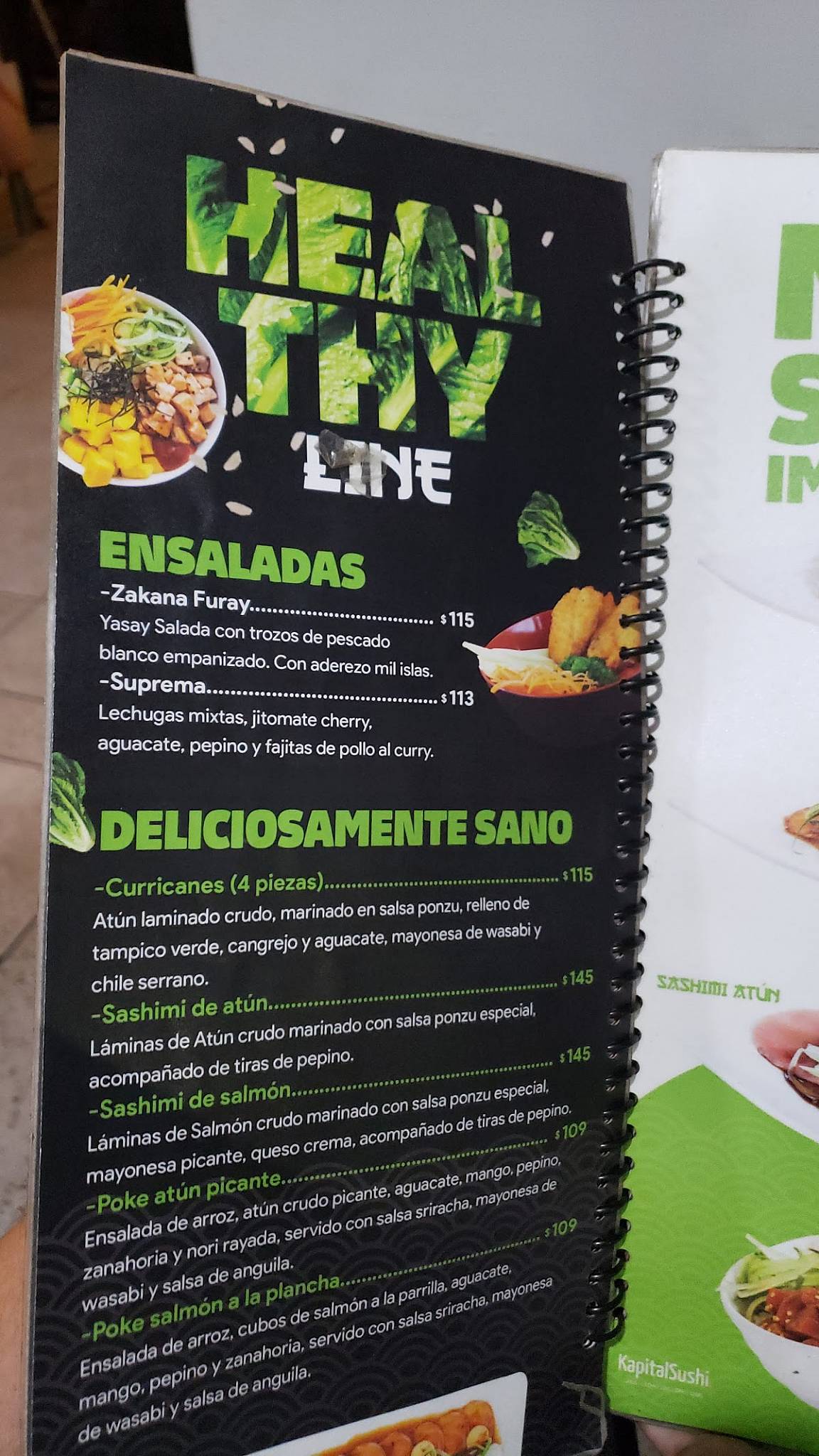 Carta del restaurante Kapital Sushi Express, Aguascalientes