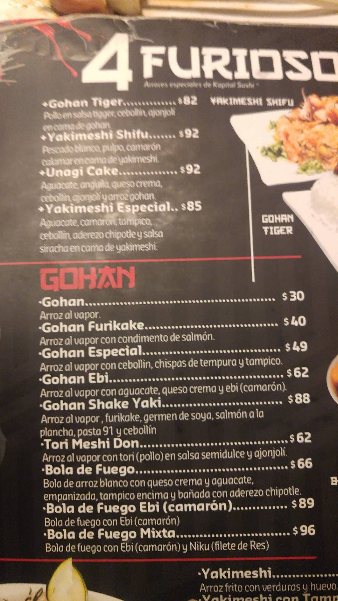 Carta del restaurante Kapital Sushi Zacatecas, Guadalupe