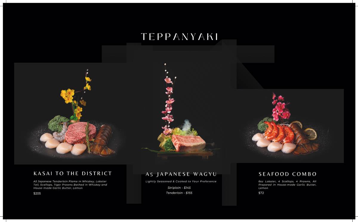 Menu at Kasai Teppanyaki Steak & Sushi House restaurant, Kelowna