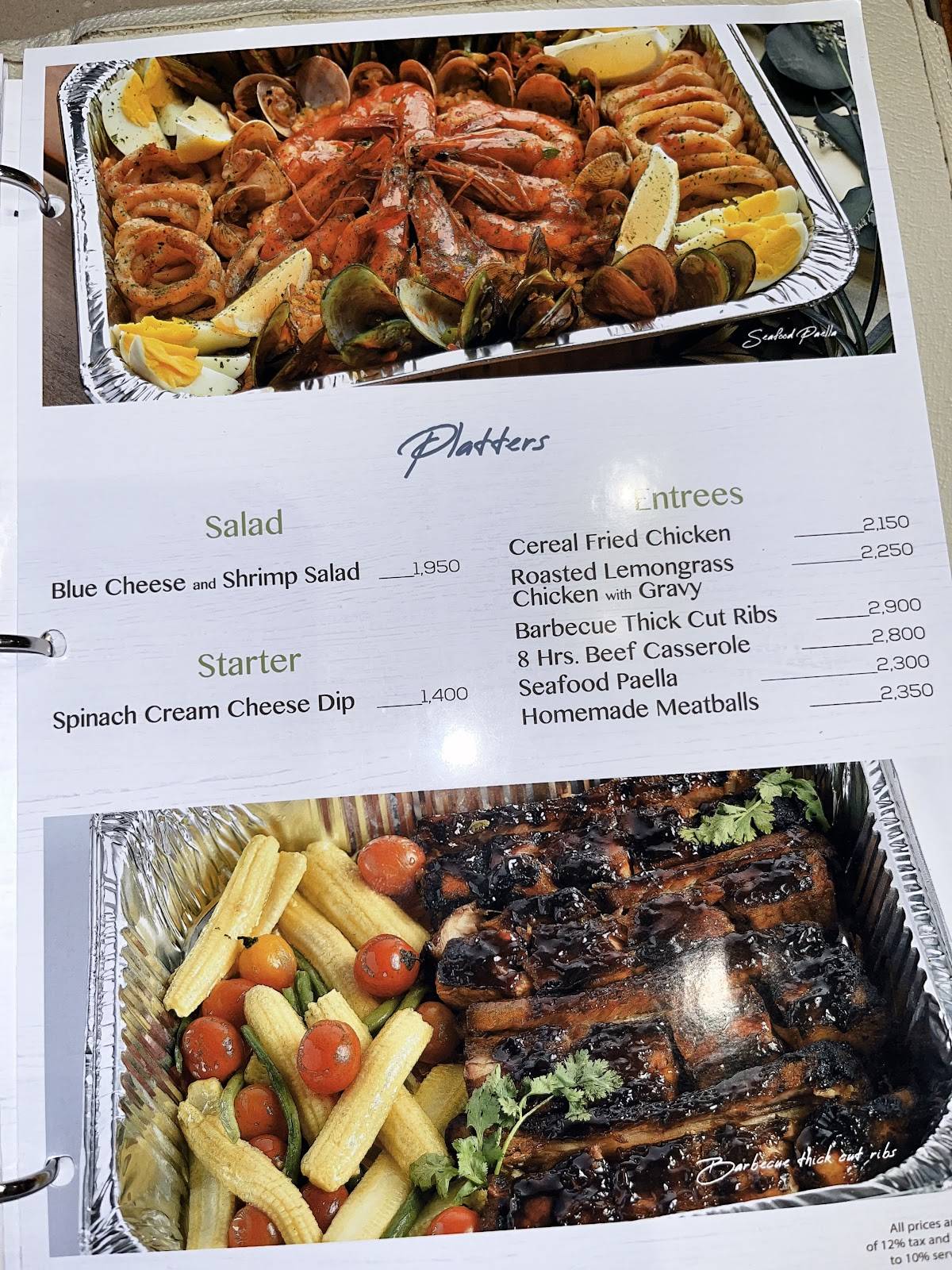 Menu at Katherine's Cafe Alabang Town Center, Muntinlupa