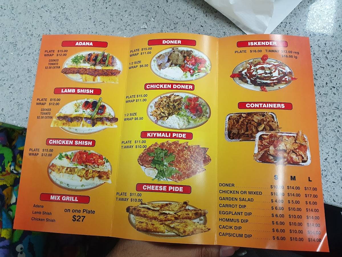 Menu at Katik Turkish Take Away fast food, Campbellfield
