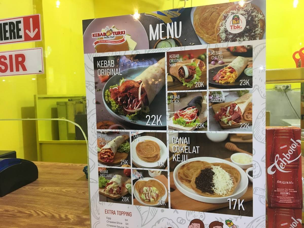 Menu at Kebab Turki Baba Rafi Purwakarta restaurant, Purwakarta