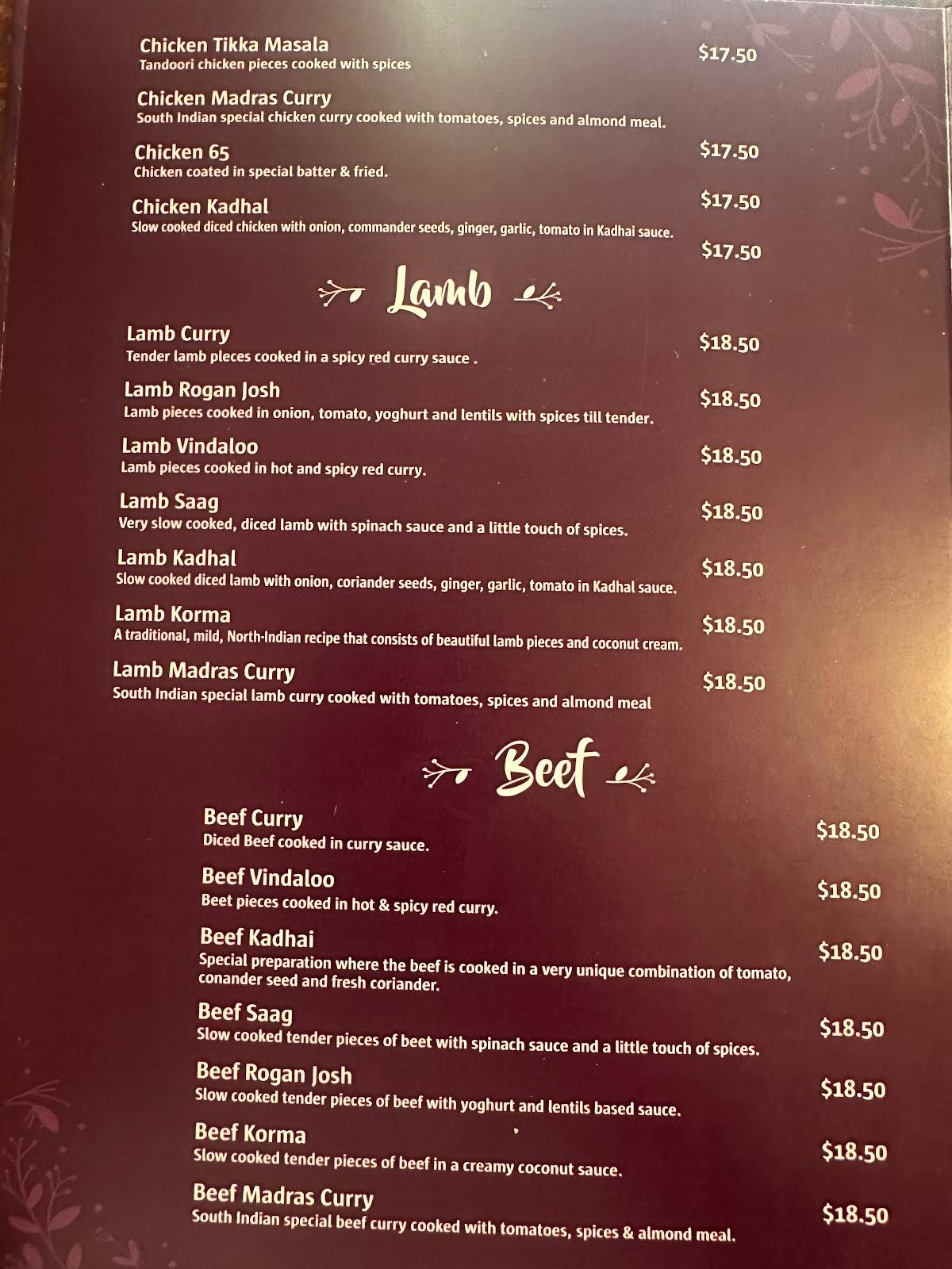 Menu at Kebab n Curry Hut restaurant, Swan Hill