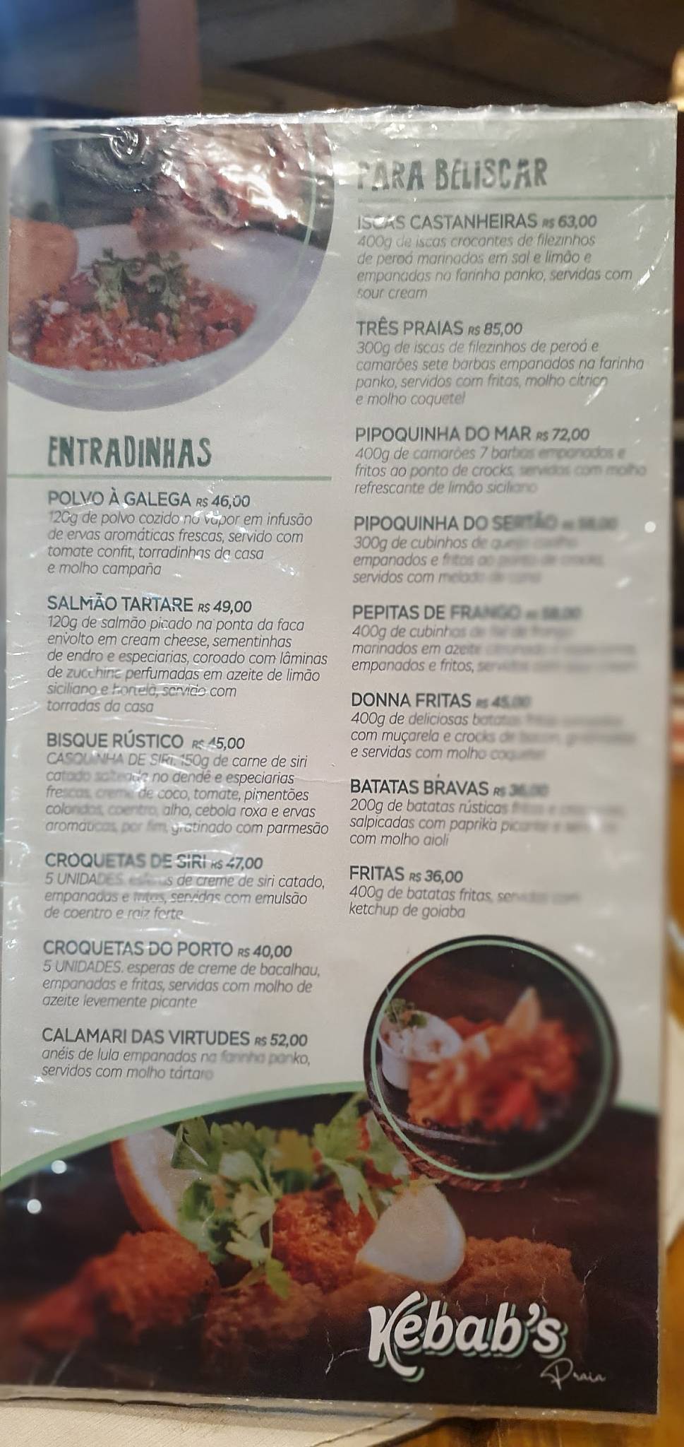 Menu em Kebab's Praia restaurante, Guarapari, Entrada Morro da Pescaria ...