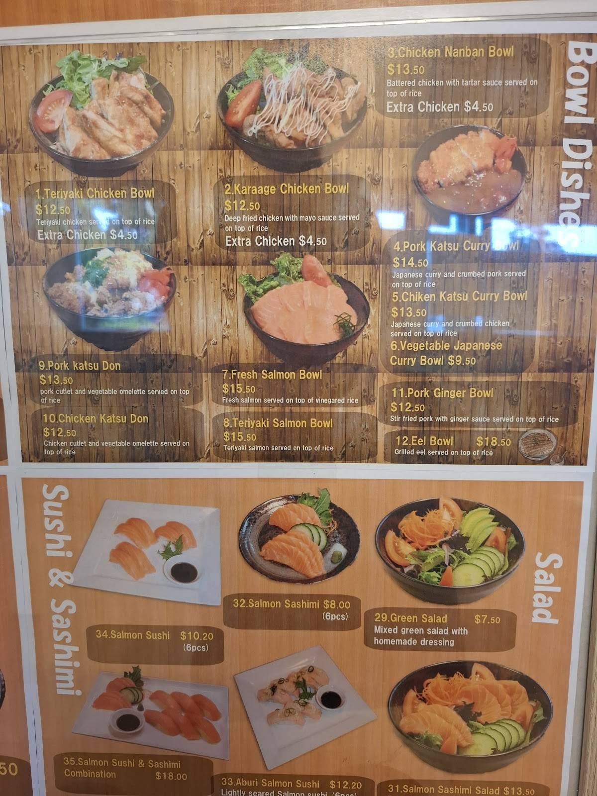 Menu at Kibune restaurant, Woree