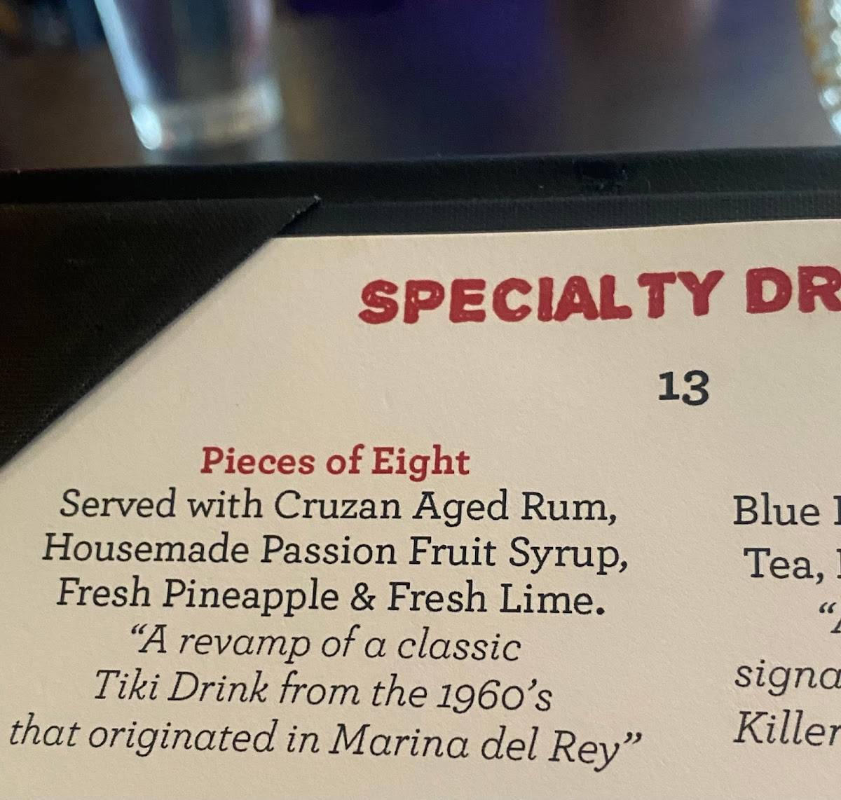 Menu at Killer Shrimp pub & bar, Marina del Rey, Admiralty Way