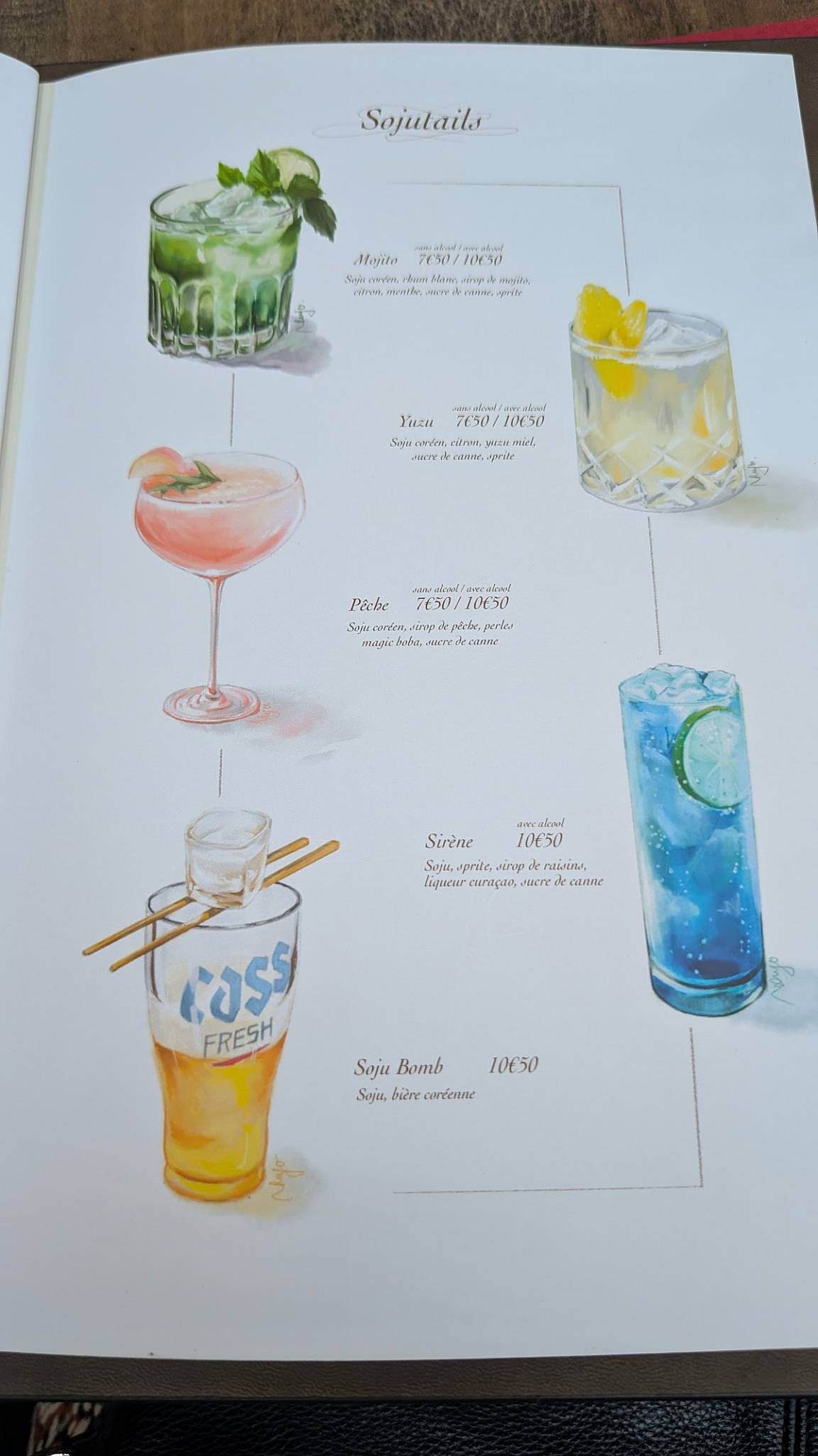 Menu au Kimlee Korean BBQ & Soju Bar, Valenciennes