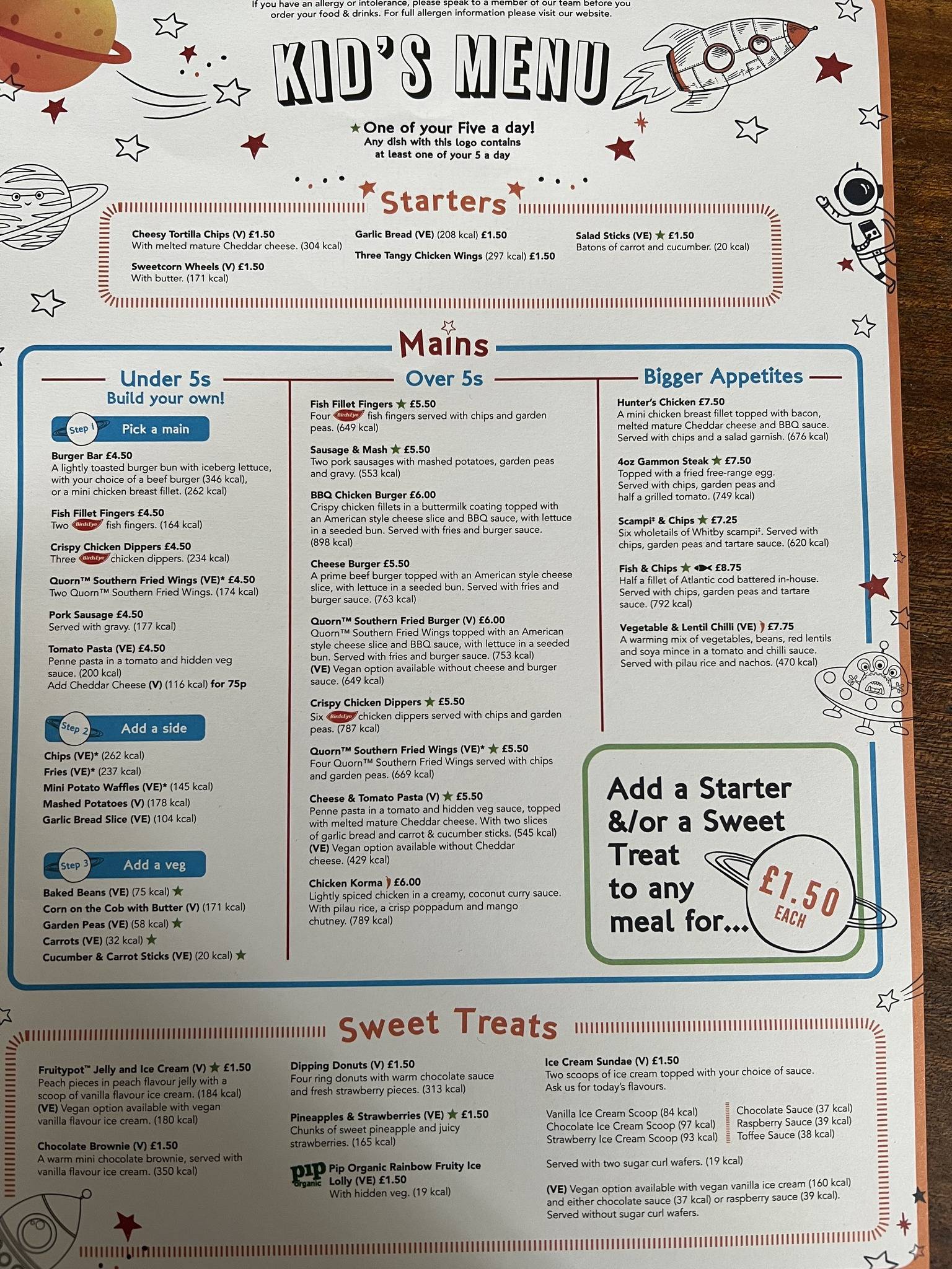 Menu at Kings Arms pub & bar, Loughborough, Hathern
