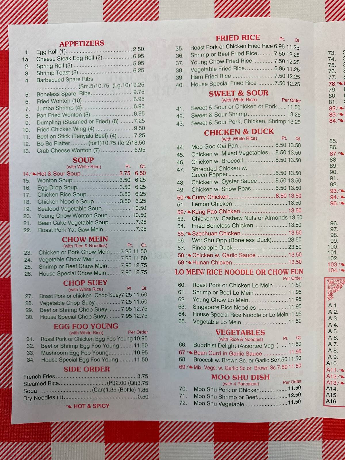 Menu at King's Chinese Carryout restaurant, Abingdon