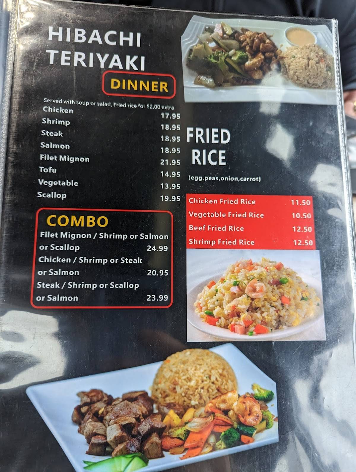 Menu at Kirin restaurant, Davison