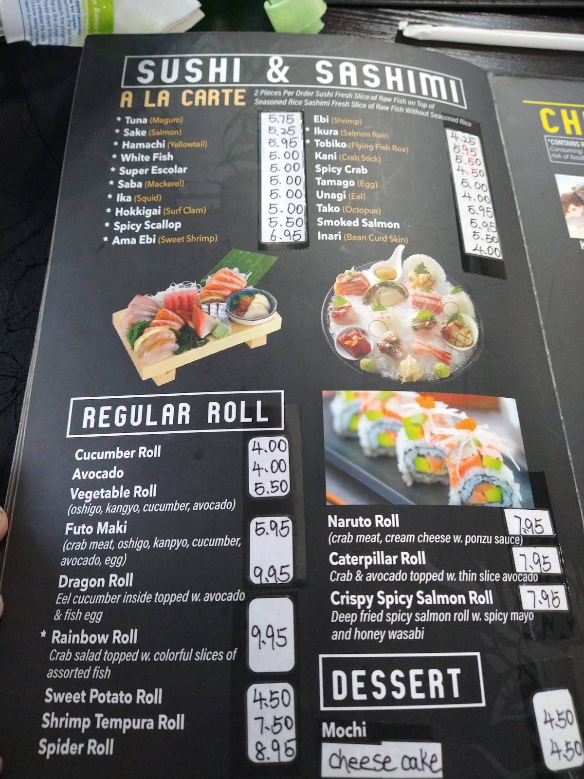 Menu at Kirin restaurant, Davison