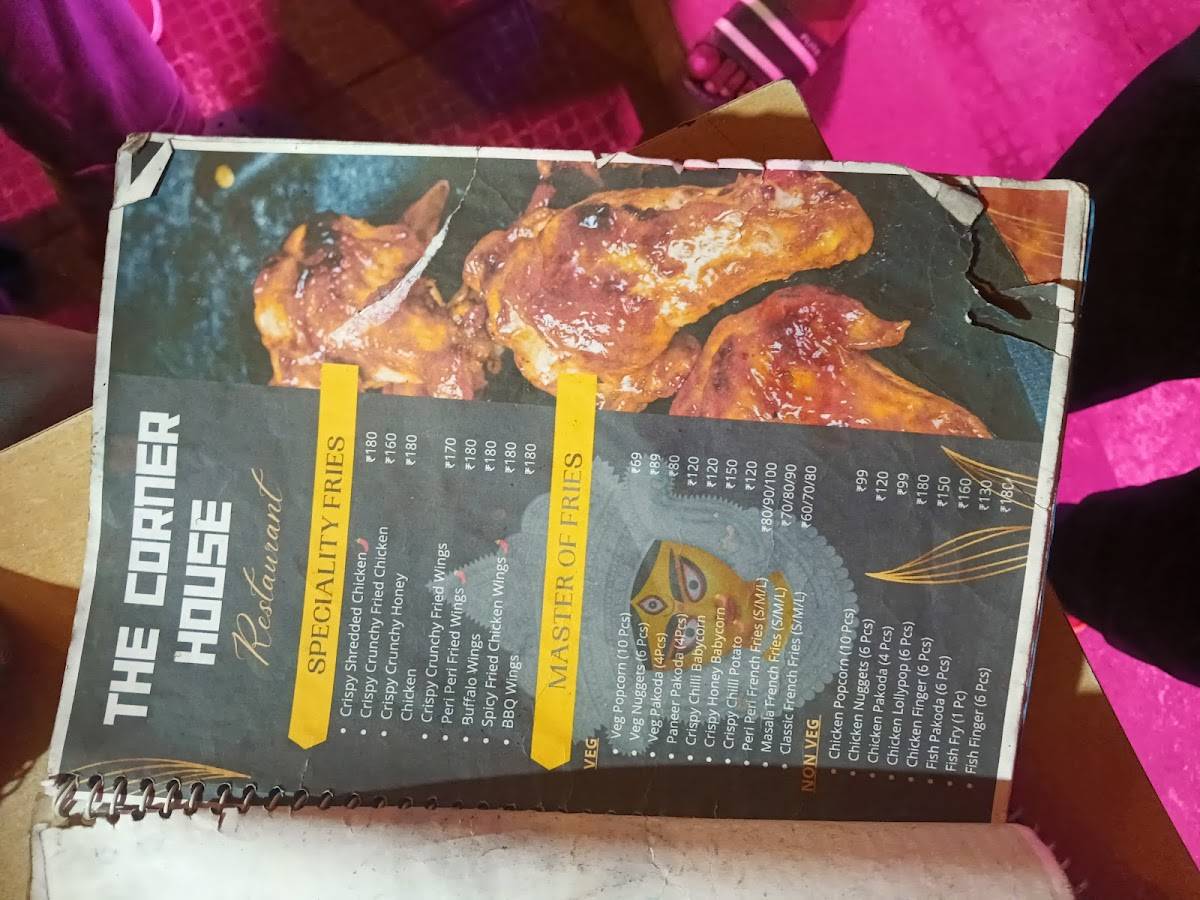 Menu at The Corner House, Kolkata