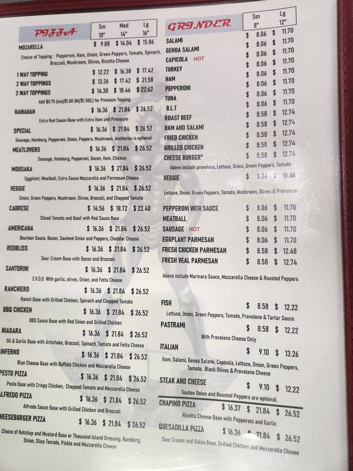 Menu at Kolossos Restaurant and Pizza, Stafford