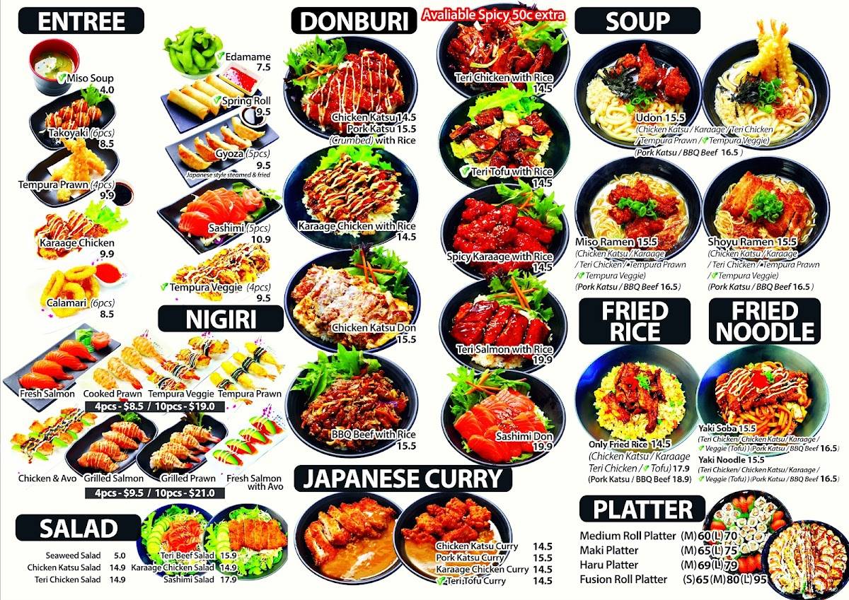 Menu at Komo Sushi restaurant, Tingalpa