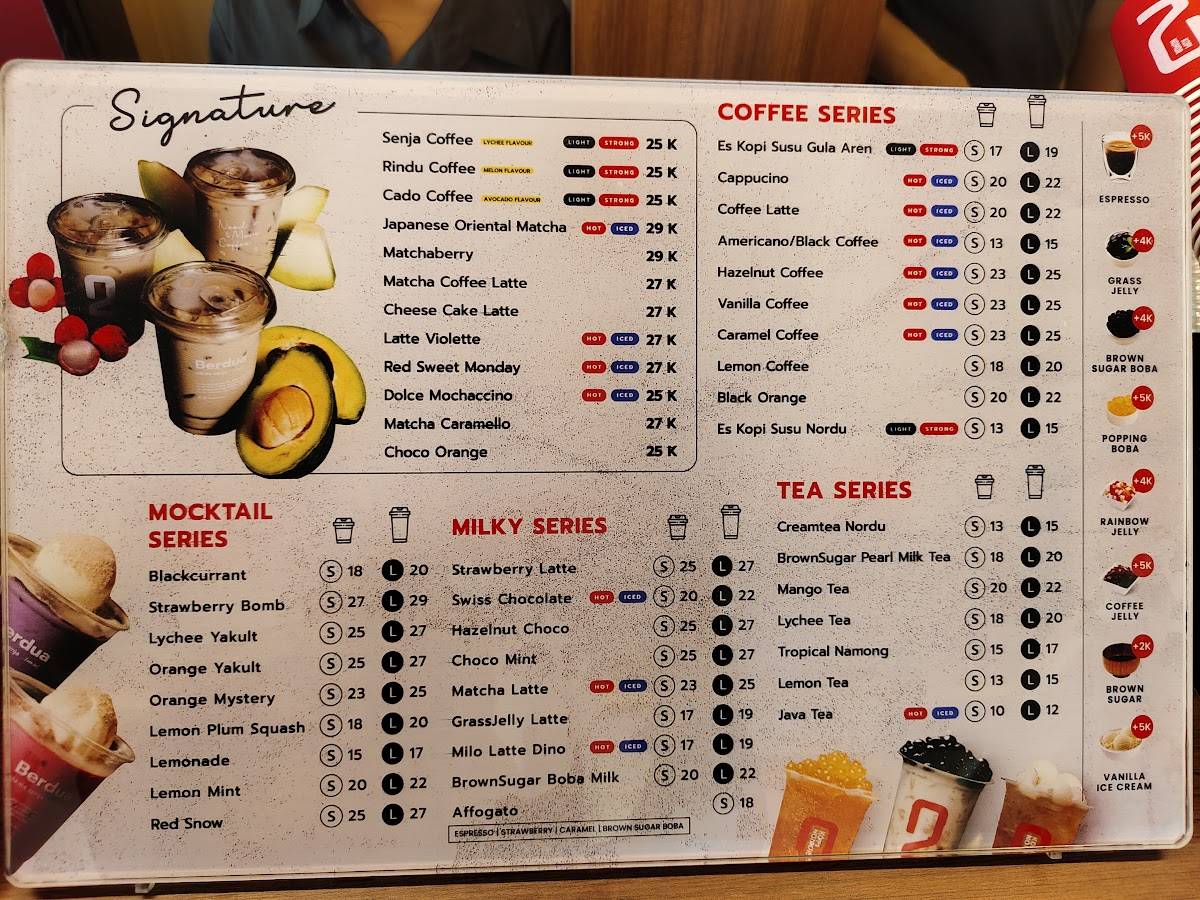 Menu at Kopi Nomor Dua (NORDU Coffee & Eatery), Pontianak