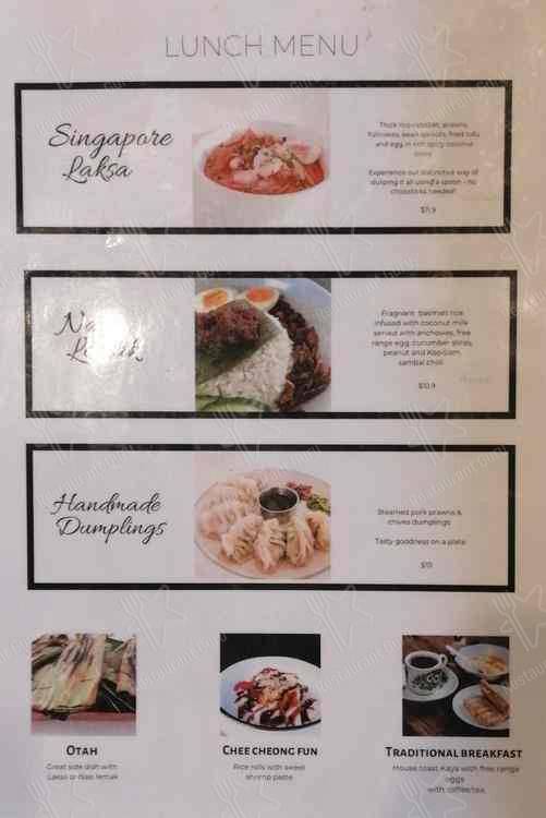 Menu at Kopitiam cafe, Wellington