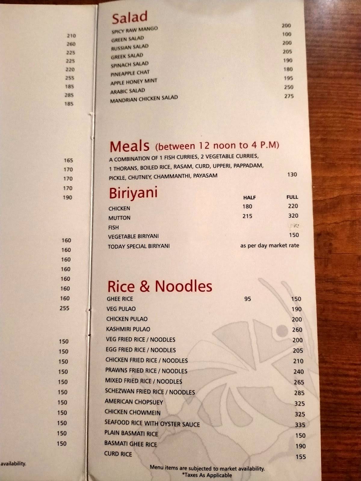 Menu at Paragon Restaurant, Kozhikode, Kannur Rd