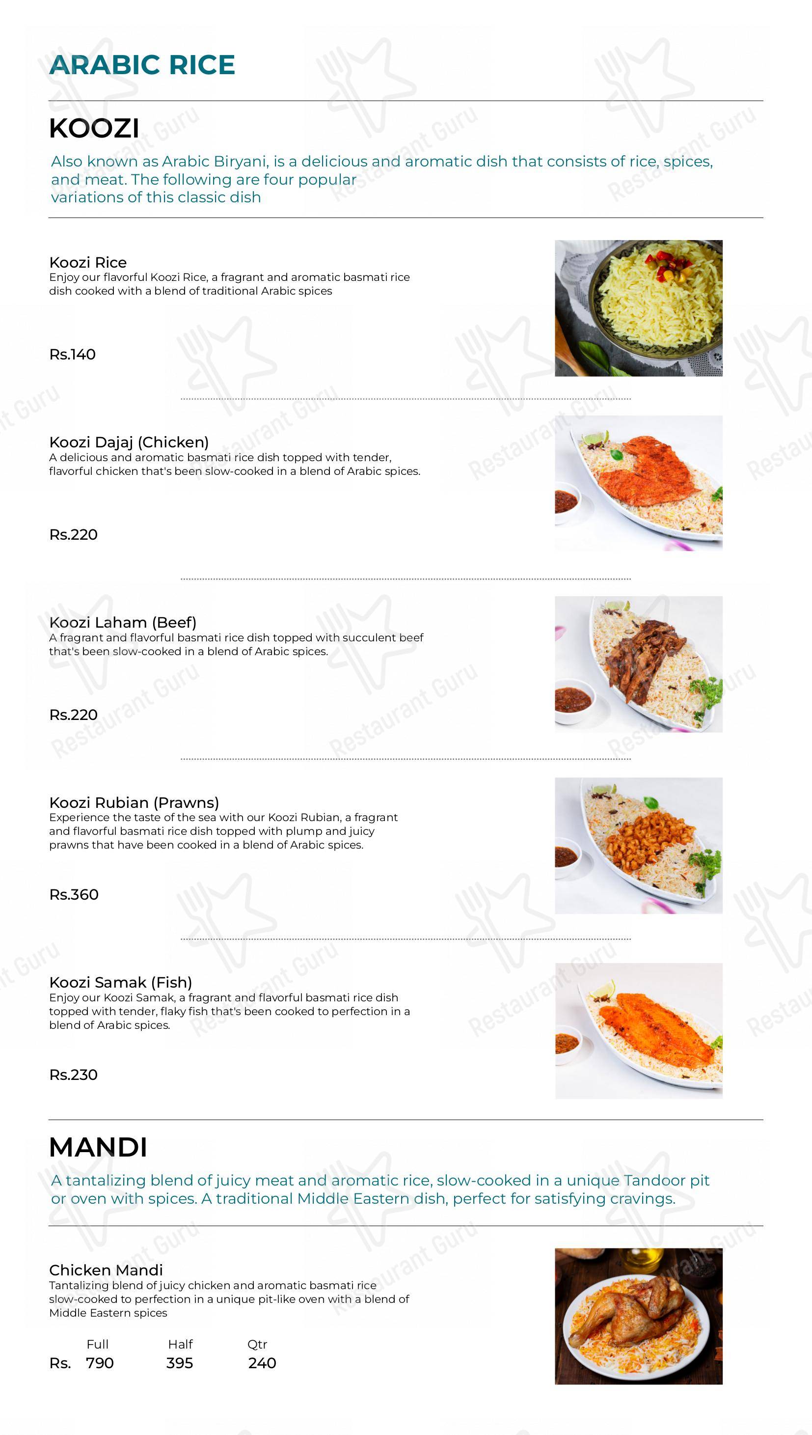 Menu at Zaatar Restaurant Calicut, Kozhikode
