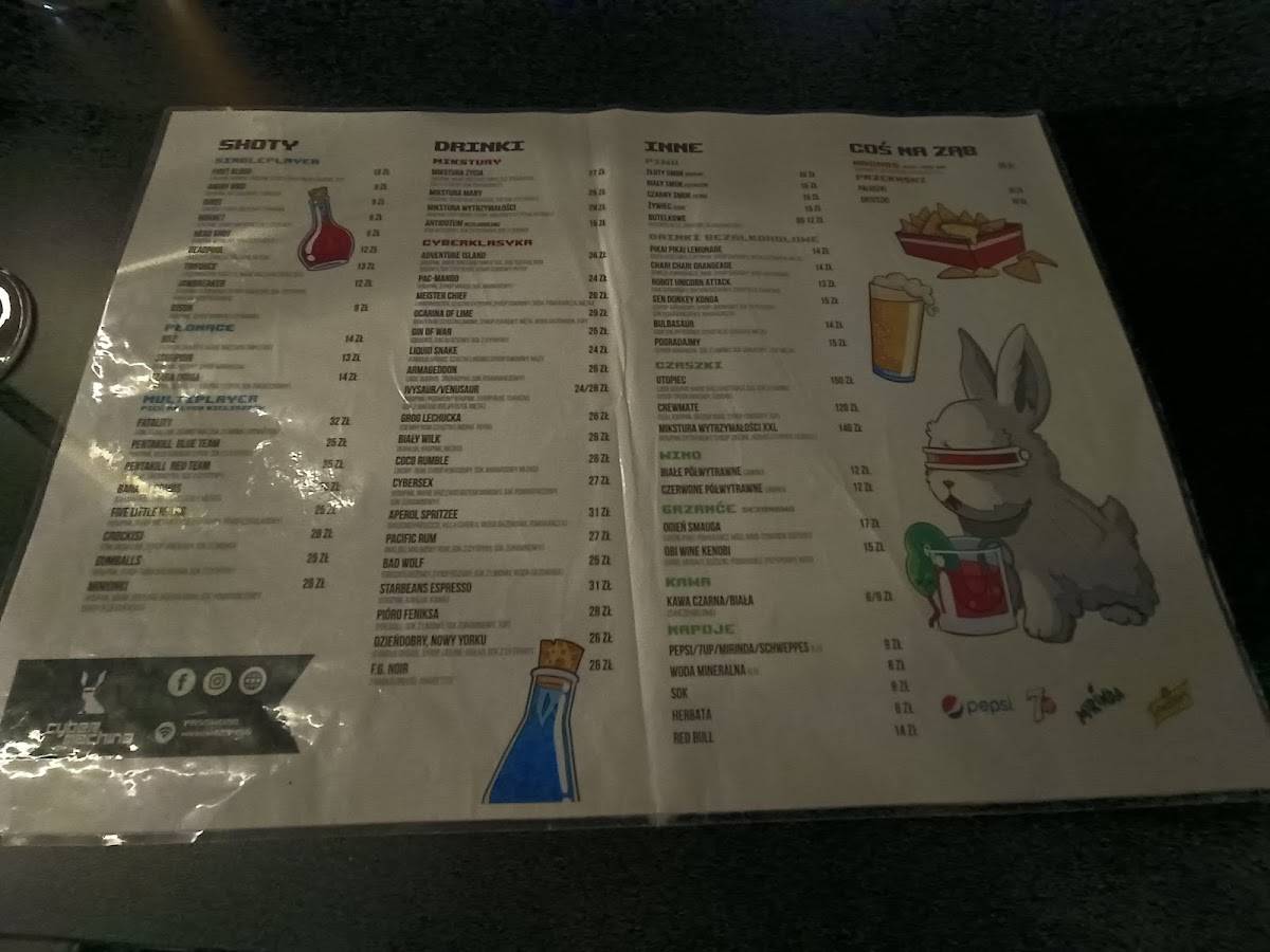 Menu at Cybermachina Game Pub - Kraków, Kraków