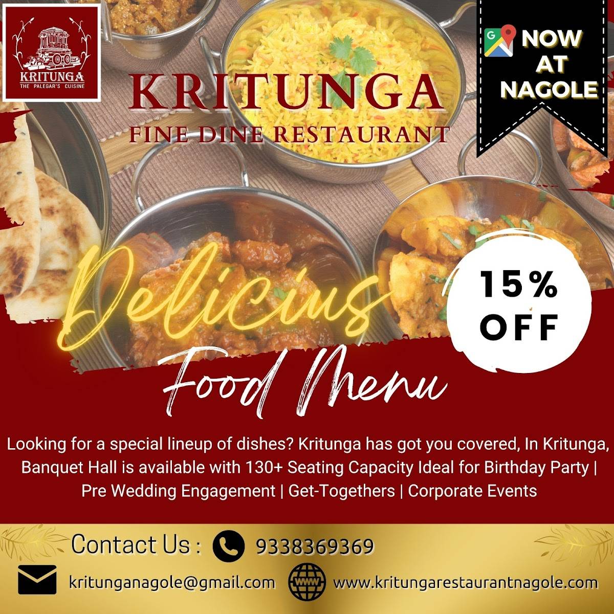 Menu at Kritunga Restaurant - Nagole, Hyderabad