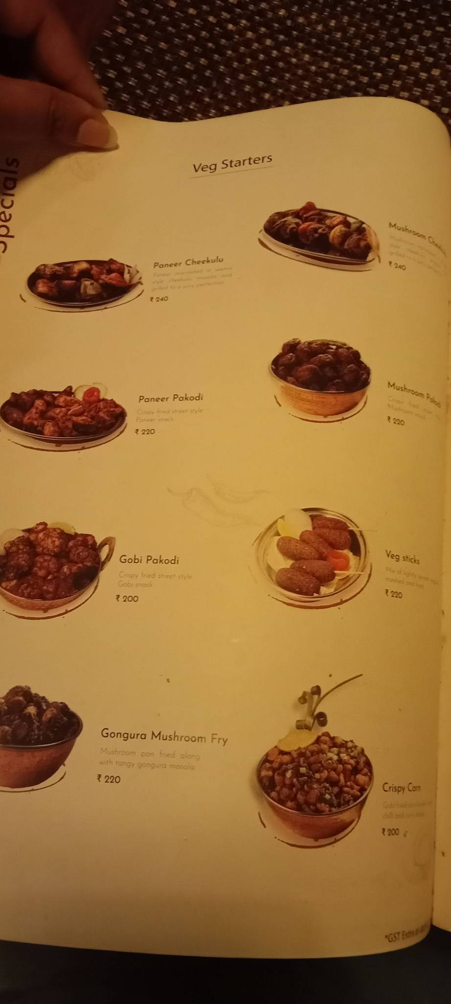 Menu at Kritunga - The Palegars Cuisine, Srikakulam