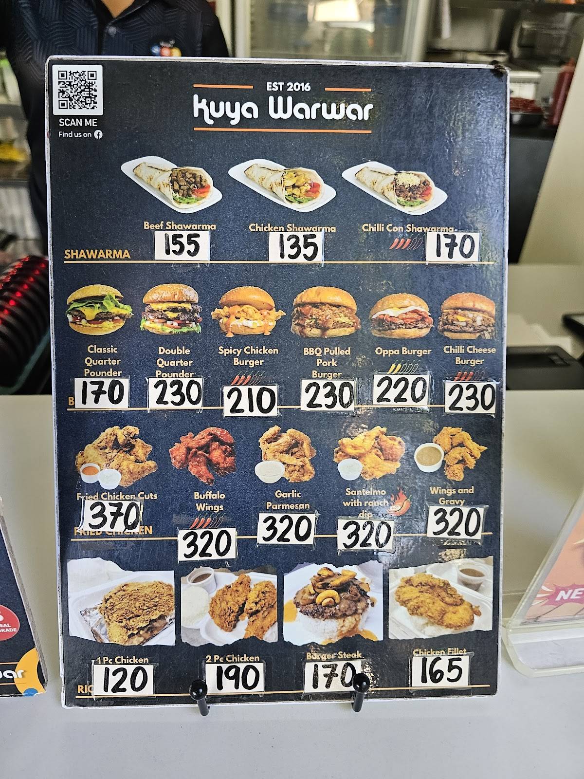 Menu at Kuya Warwar's (Talisay Branch) restaurant, Talisay City