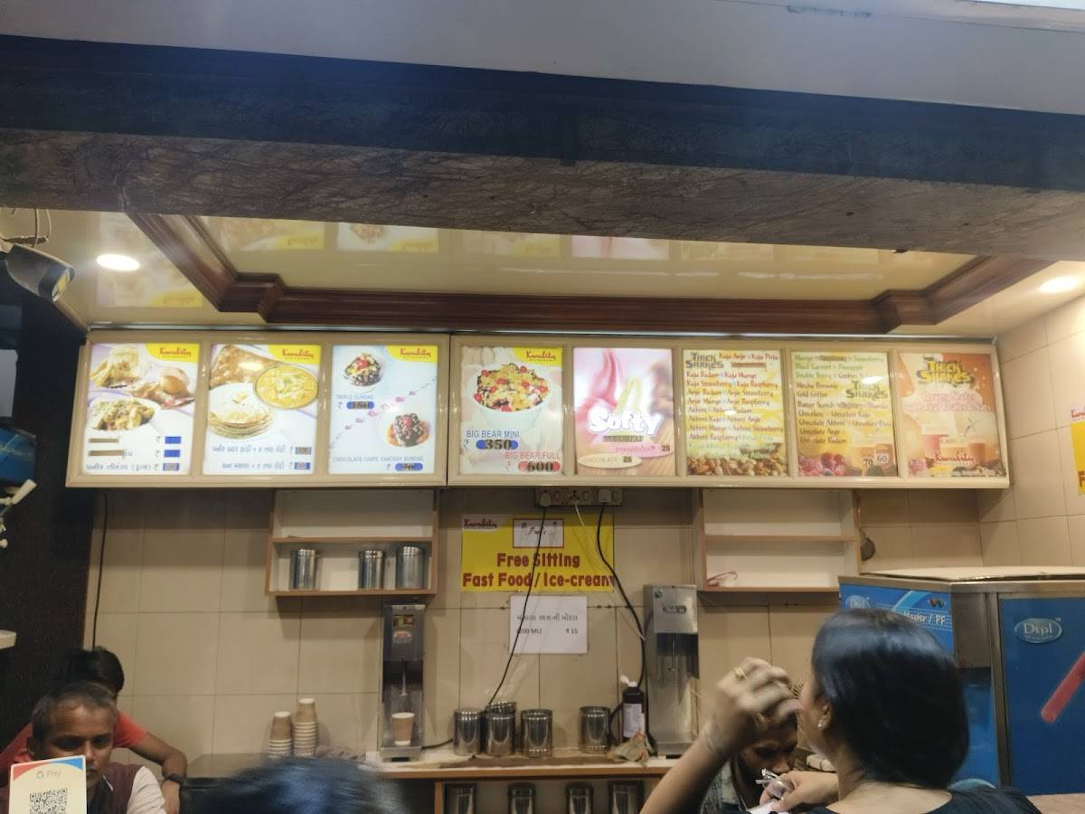Menu at Kwality Restaurant, Surat, behind Gandhi Baug