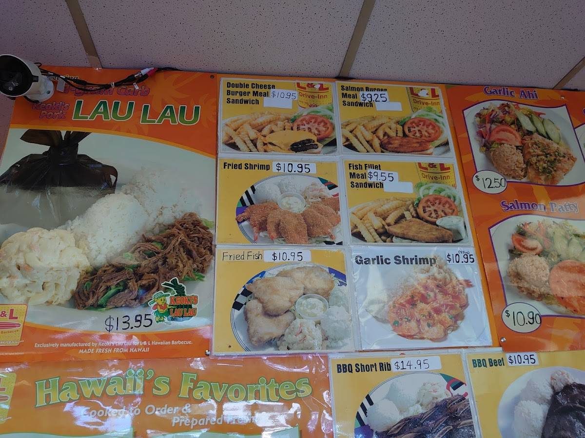 Menu at L&L Drive-Inn BBQ, Waipahu, 94-300 Farrington Hwy F-6