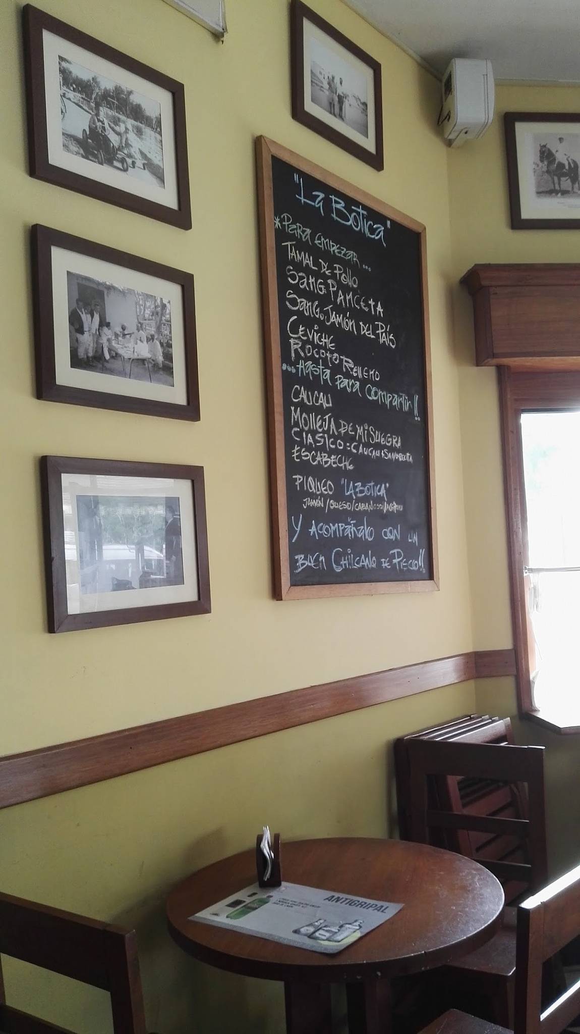 Menu at LA BOTICA BAR, Miraflores