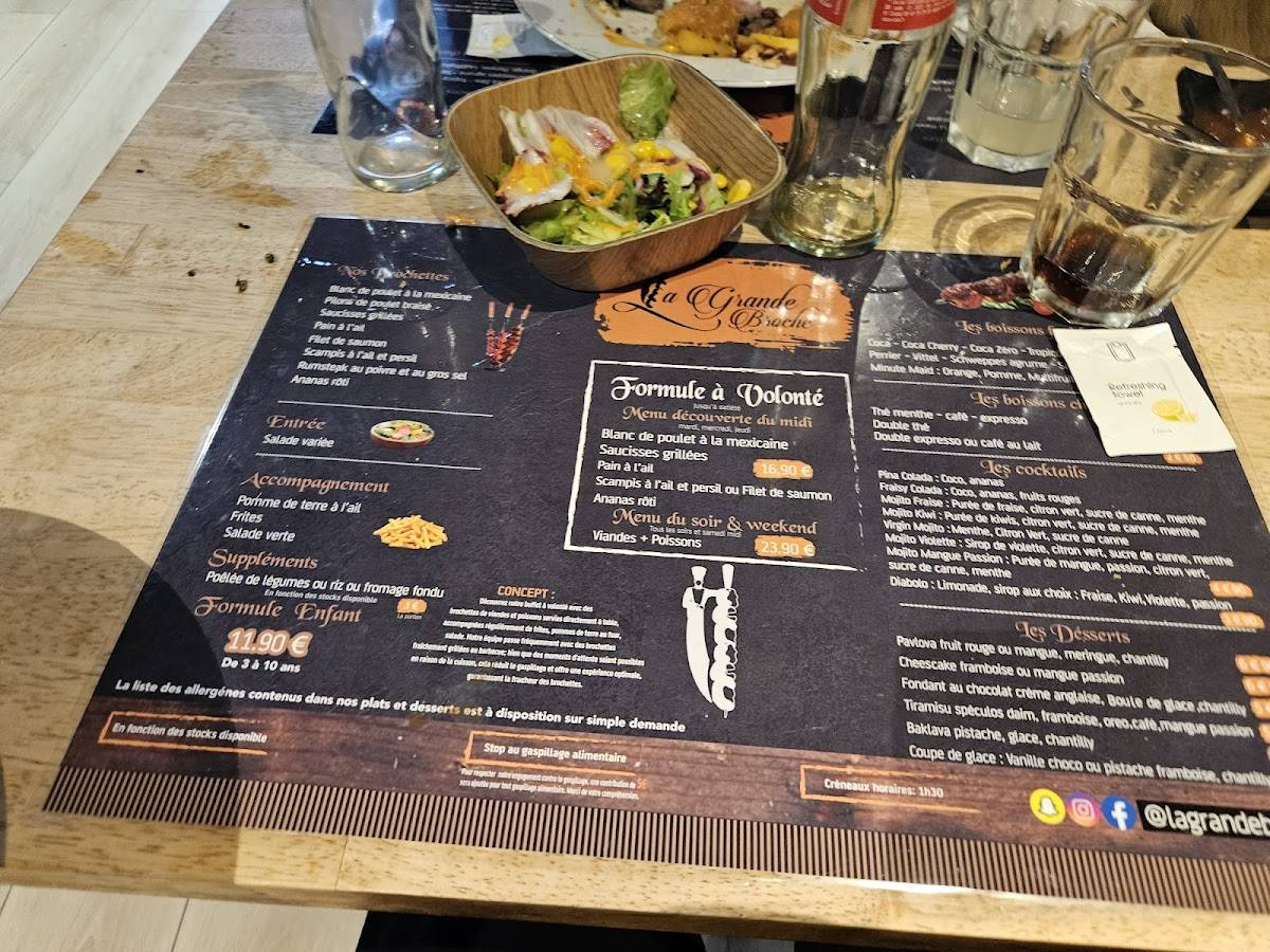 Menu au LA GRANDE BROCHE restaurant, Roubaix